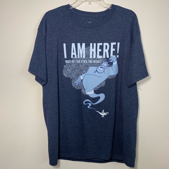 Disney | Shirts | Disneys Aladdin Genie I Am Here Tee Sz L | Poshmark